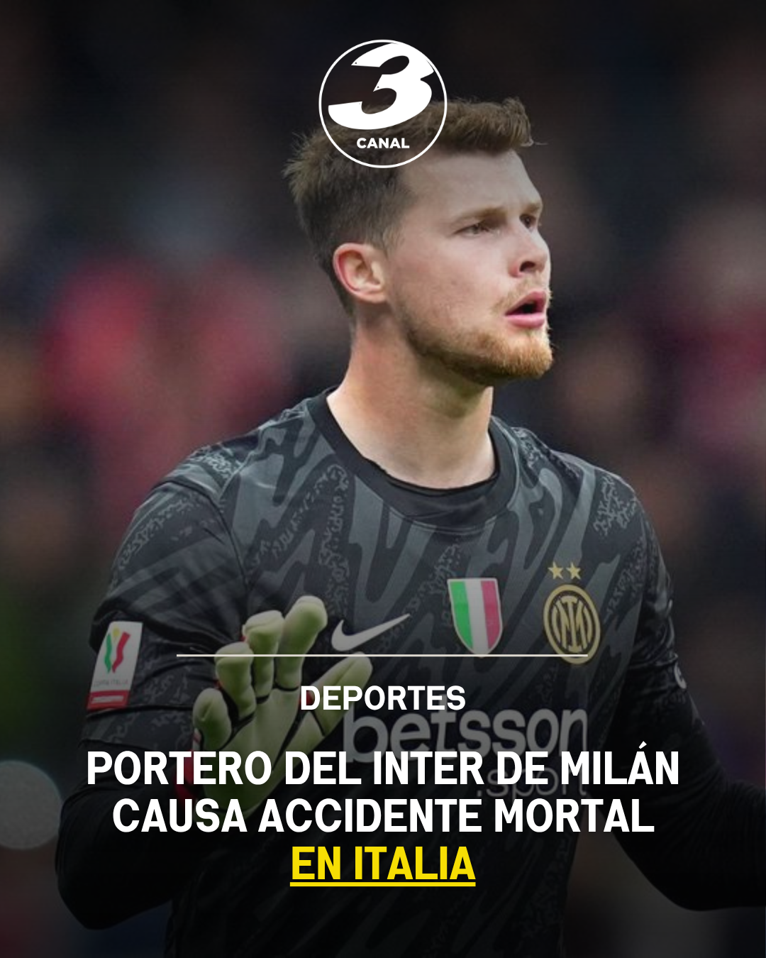 Portero del Inter de Milán causa accidente mortal en Italia - El Ahuizote